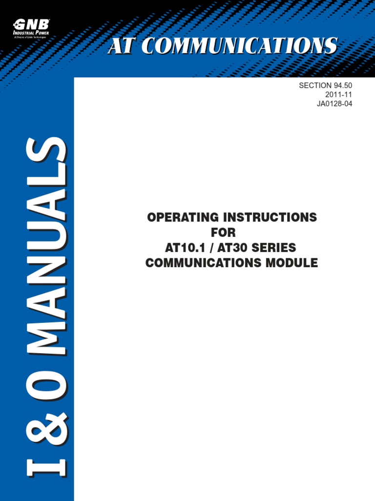 Operating Instructions For AT10 - 1-AT30 Comm Module | PDF | Data ... Operating Instructions For AT10 - 1-AT30 Comm Module | PDF | Data ...