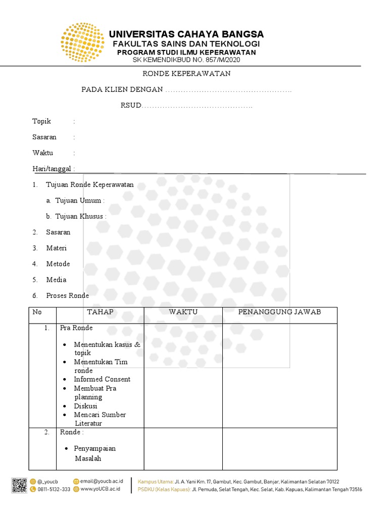 Template Proposal Ronde Keperawatan Pdf