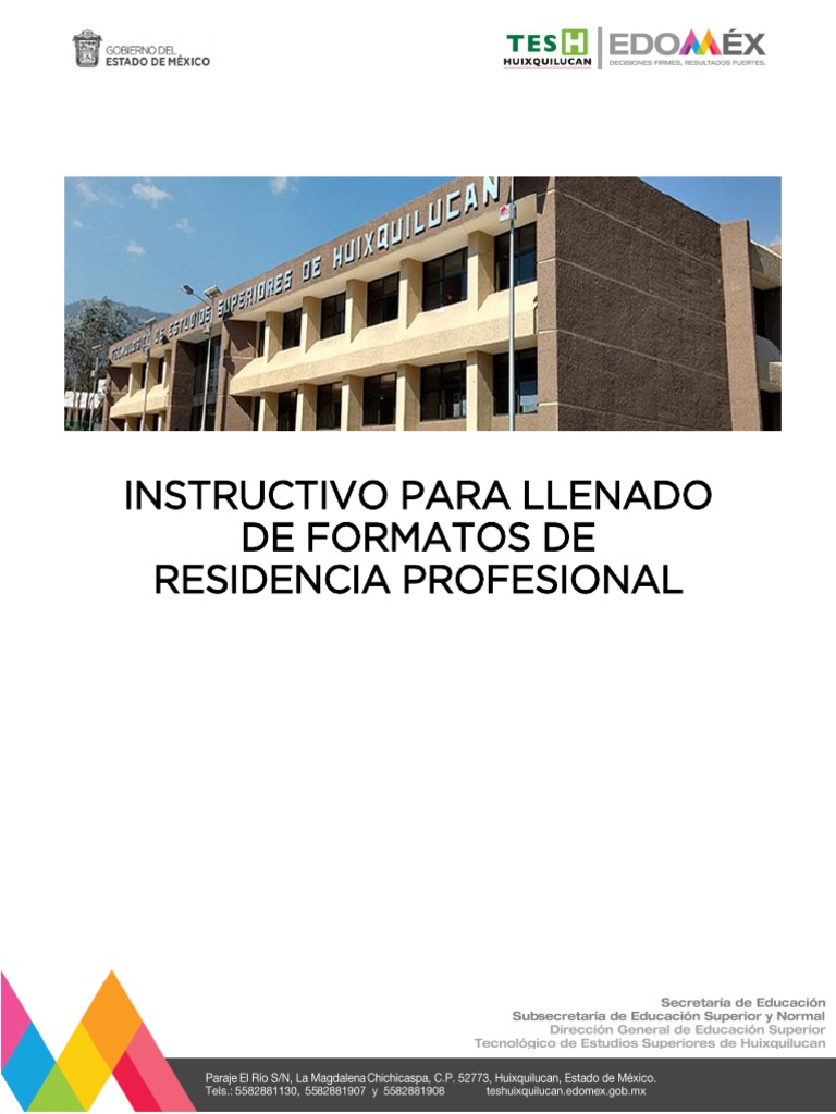 Instructivo Llenado Formatos Residencia | PDF