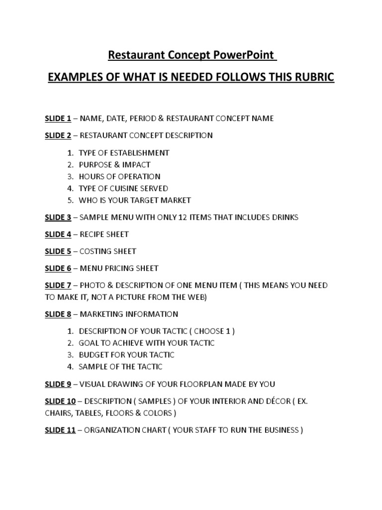 Restaurant Concept Powerpoint | PDF | Menu | Restaurants