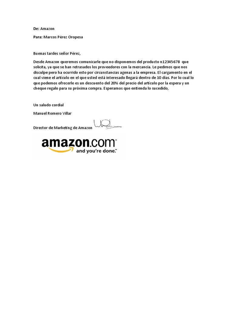 Carta Amazon | PDF