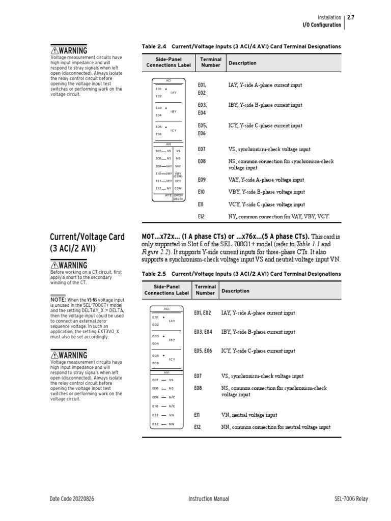 SEL-700G Instruction Manual | PDF | Physical Quantities | Components