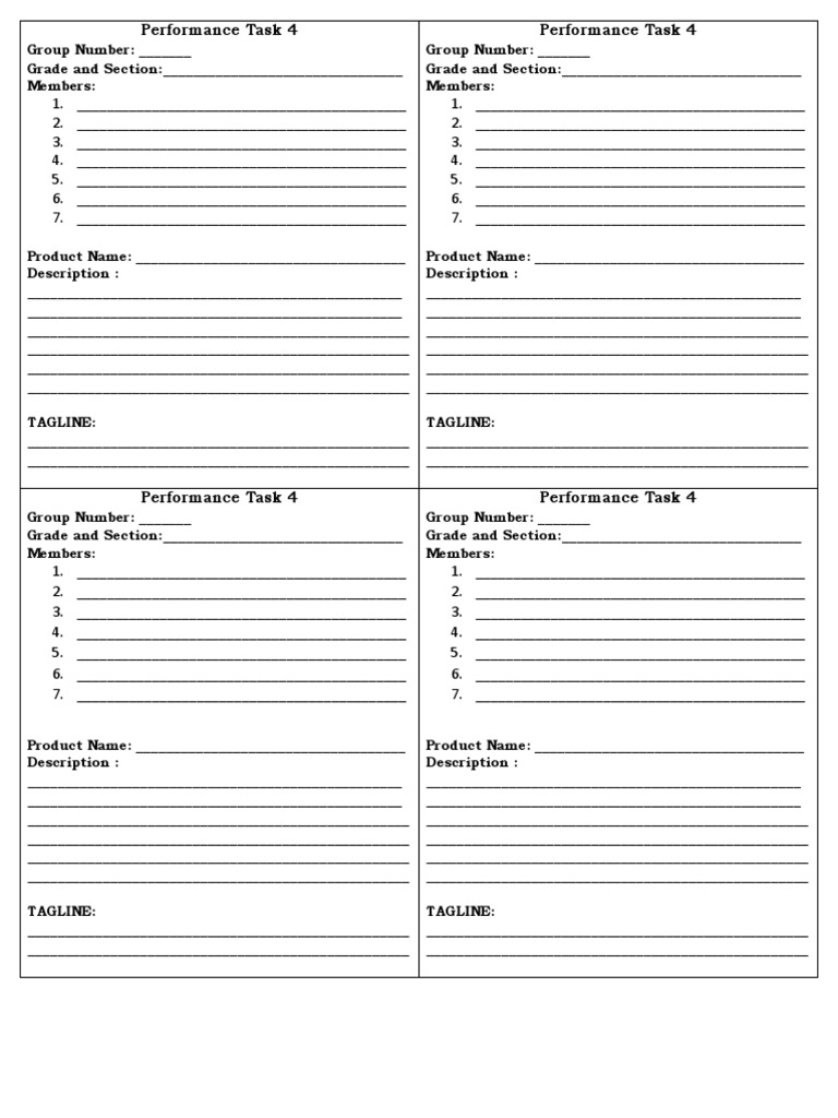 Performance Task Grading Sheet | PDF