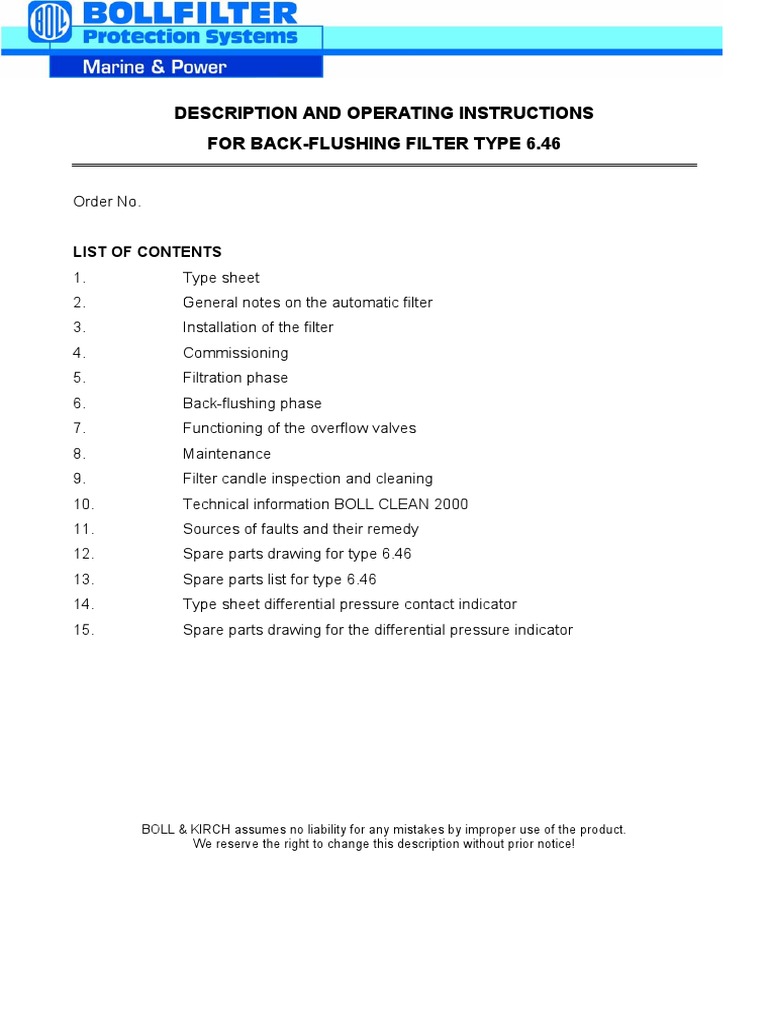 Guide to Operating and Maintaining an Automatic Back-Flushing Filter ...