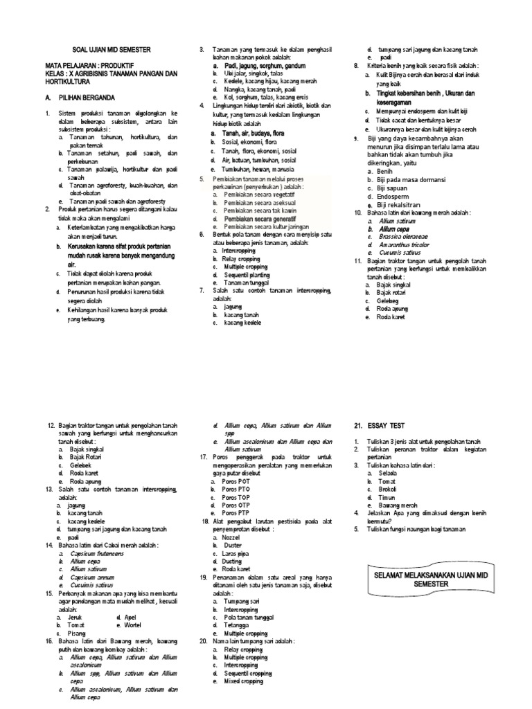 Soal PRODUKTIF Kls X | PDF | Teknologi & Rekayasa
