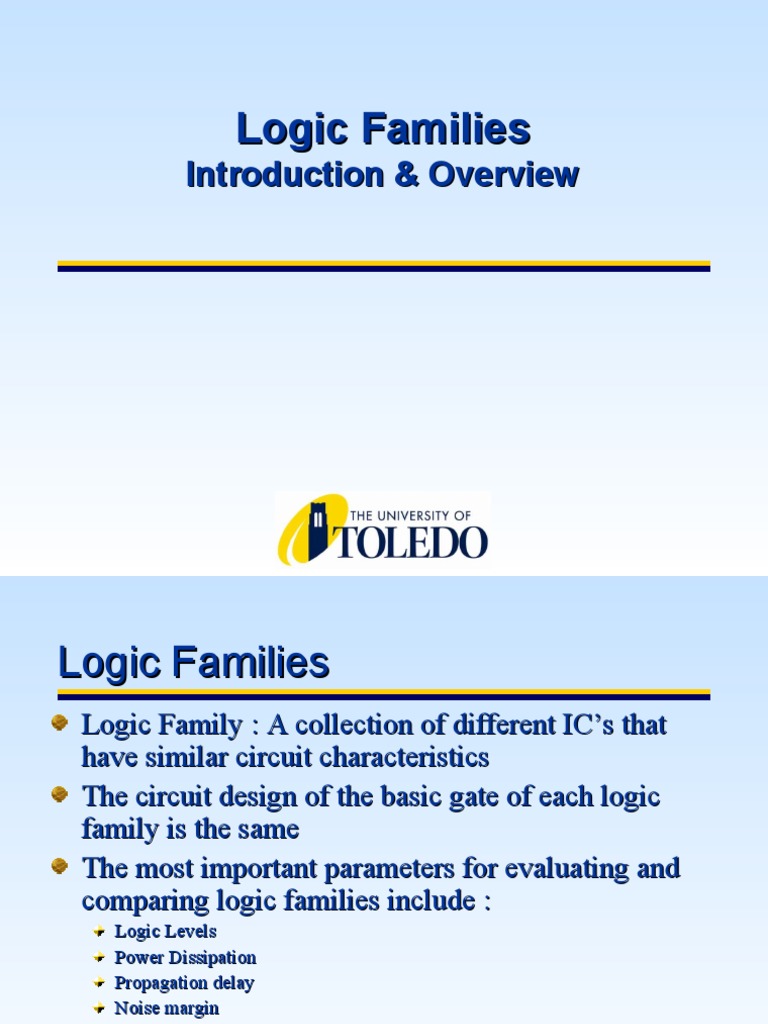 Logic Families | PDF | Field Effect Transistor | Logic Gate