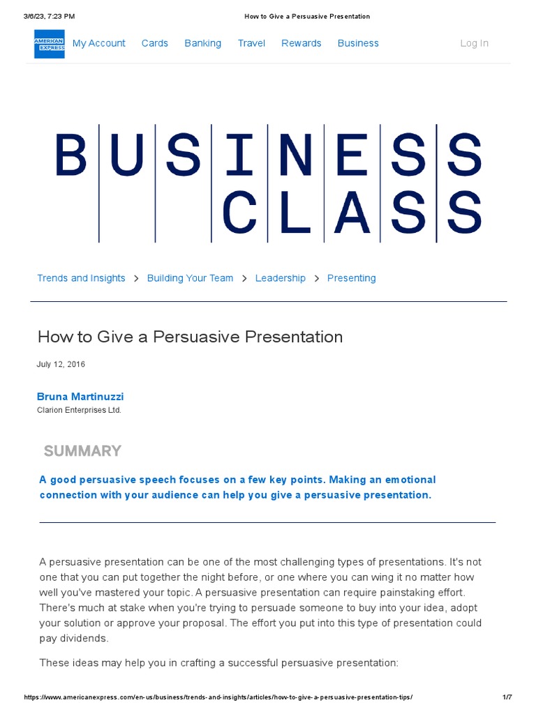 Tips for Persuasive Presentations | PDF | Persuasion | Emotions