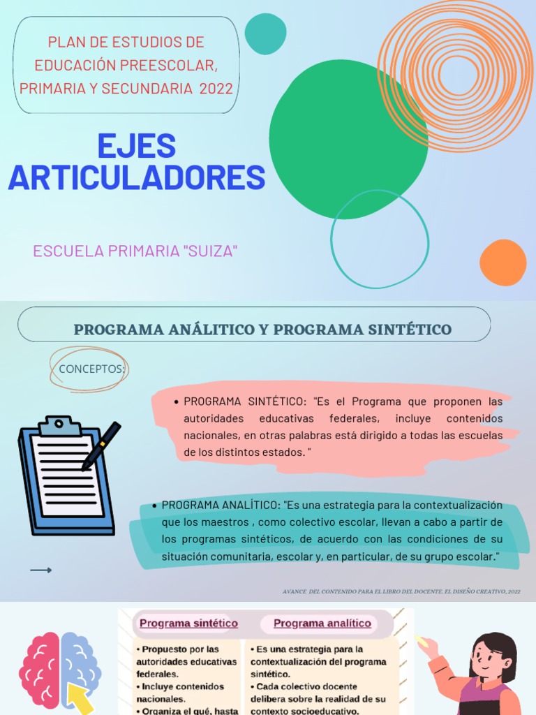 Presentación Ejes Articuladores | PDF | Plan de estudios | Educación de la primera infancia