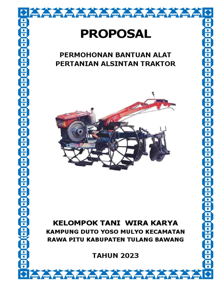 Proposal Bantuan Alat Tani Alsintan Wira Karya | PDF