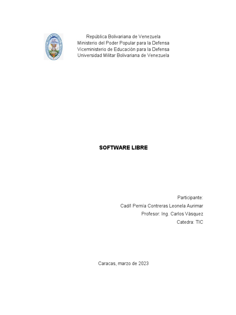 Trabajo de Software | PDF | Software libre | Programa de computadora
