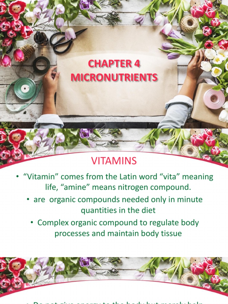Chapter 4 - Micronutrients | PDF | Vitamin | Vitamin B12