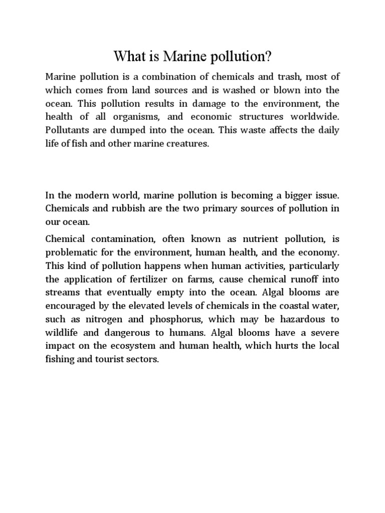 Understanding Marine Pollution Effects | PDF