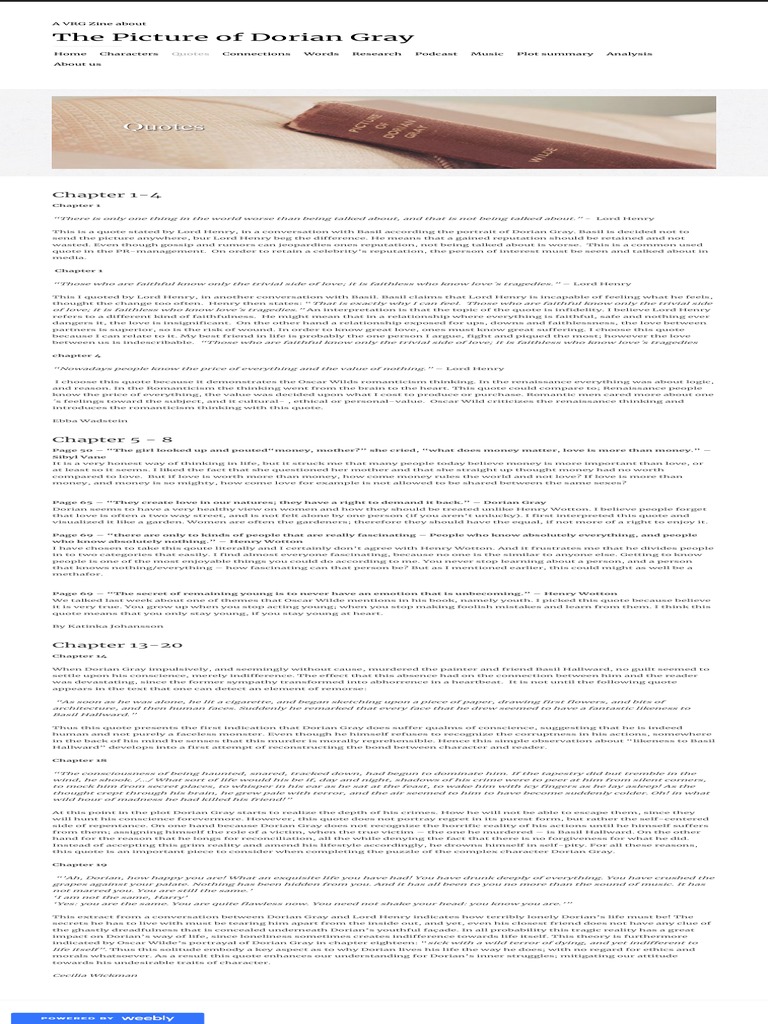 Insights on "The Picture of Dorian Gray" | PDF | The Picture Of Dorian ...