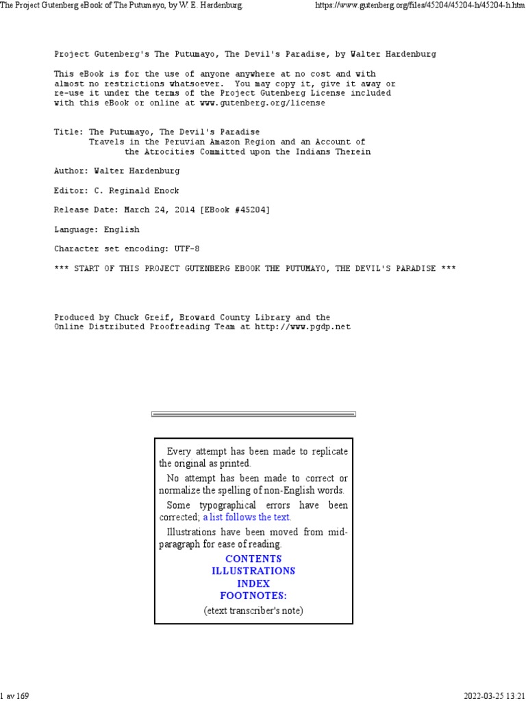 1913 Hardenburg - The Devil S Paradise | PDF | Amazon River | Peru