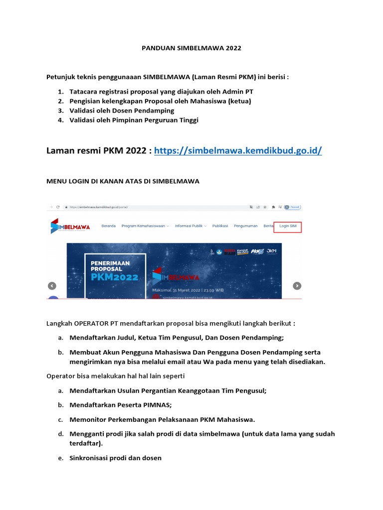 Panduan SIMBELMAWA 2022 | PDF