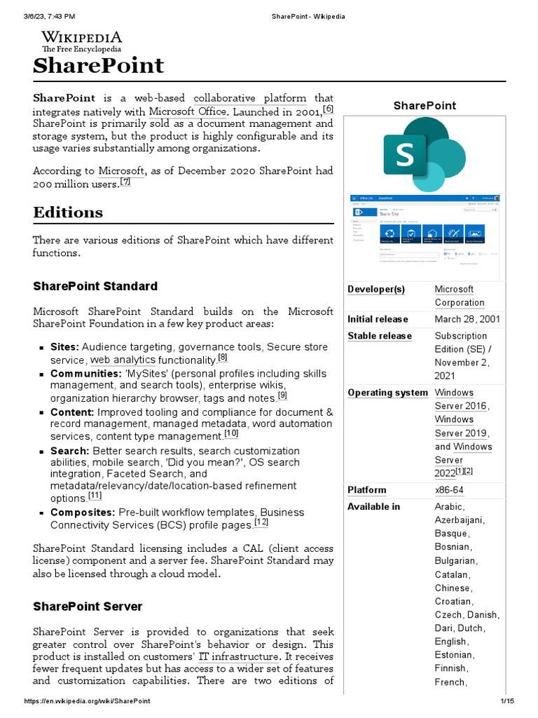 Sharepoint | Download Free PDF | Share Point | Application Software