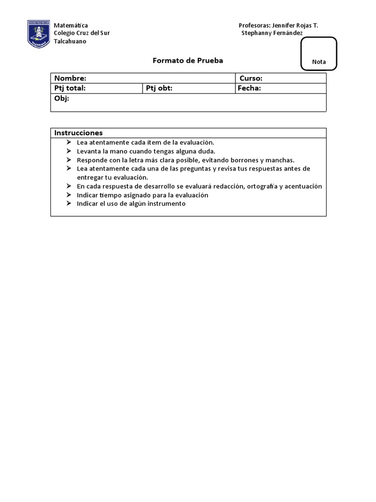 Formato de Prueba | PDF