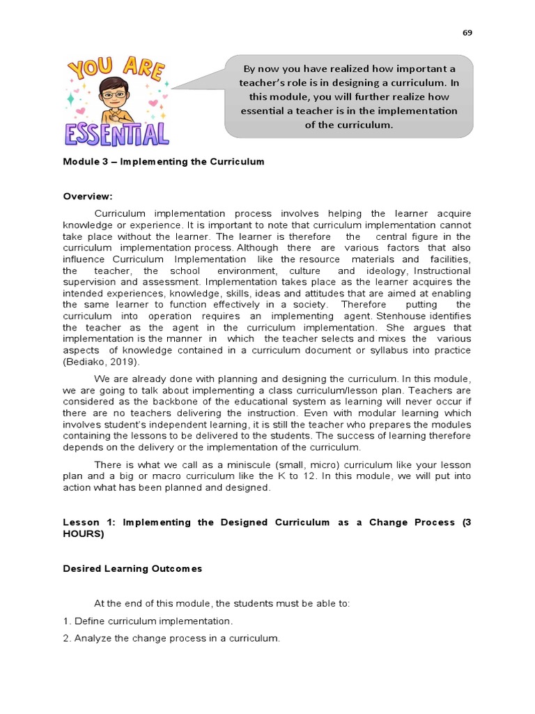 Module 3 Autosaved | PDF | Curriculum | Learning