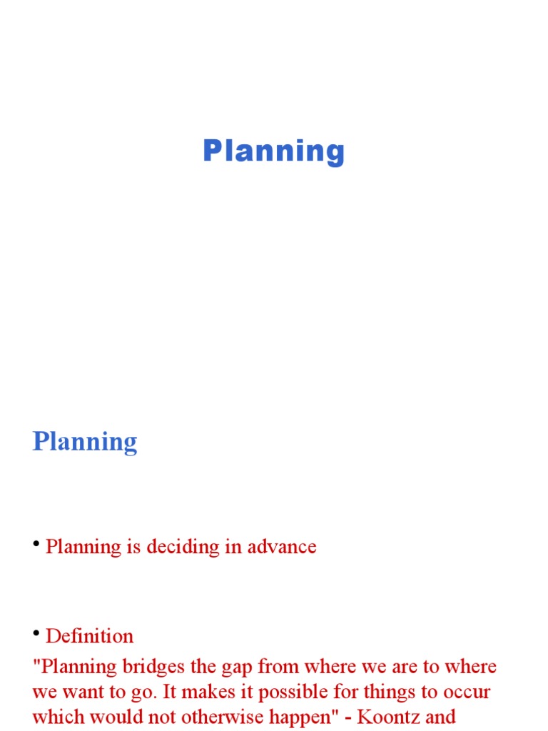 Planning | PDF | Goal | Goal Setting