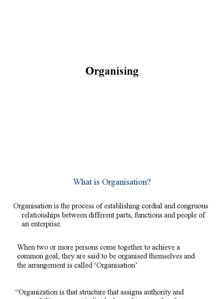 Organising | PDF | Organizational Structure | Collaboration