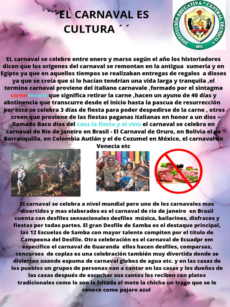 Historia y Cultura del Carnaval | PDF | Carnaval | Eventos de ...