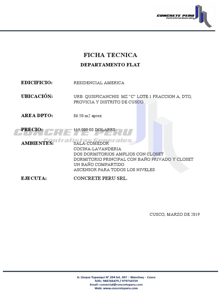 Ficha Tecnica Quispicanchis | PDF | Edificios residenciales | Tipos de casa