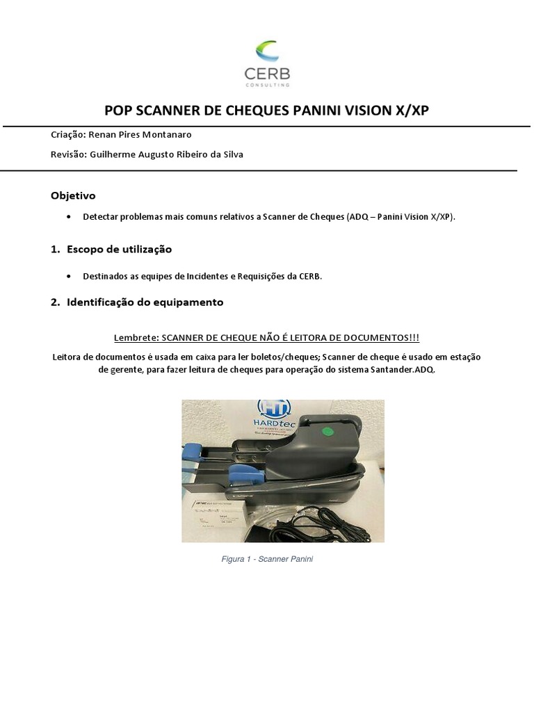 POP Scanner de Cheques | PDF | Cheque (banco) | USB