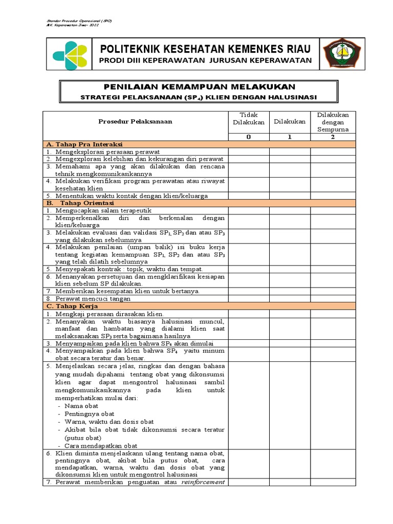 Penilaian SP 4 Klien Halu | PDF