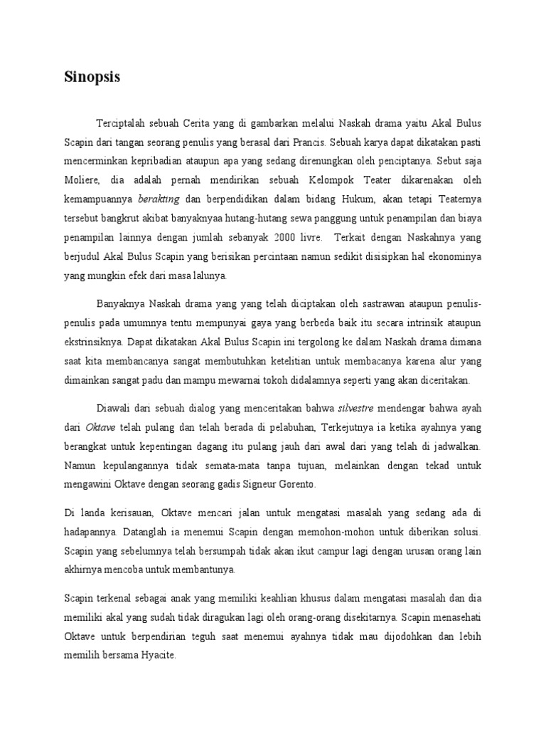 Sinopsis Scapin | PDF