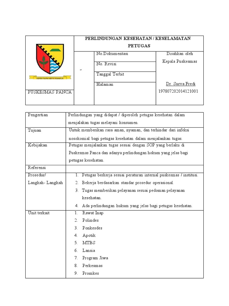 pdf-sop-kesehatan-karyawan-puskesmas-panca | PDF