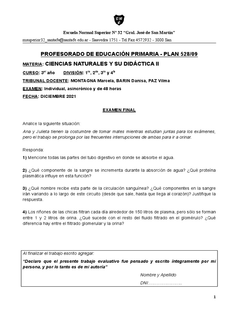 Examen Final Virtual CNDII (DICIEMBRE 2021) | PDF | Especialidades Medicas