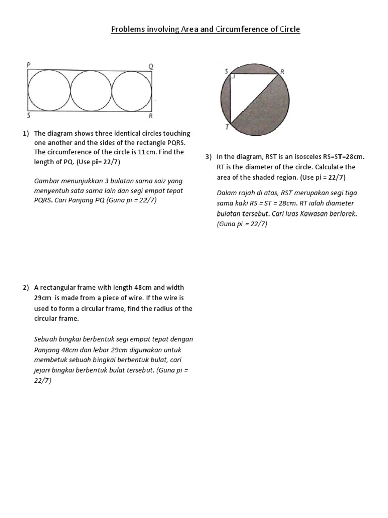 Circumference & Area | PDF | Area | Circle