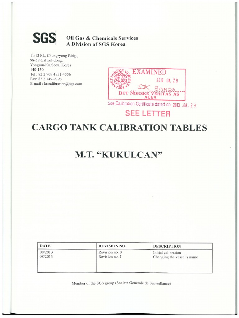 Bb-16.cargo Tank Gauge Table (Ullage Table) | Download Free PDF ...