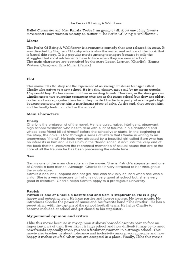 The Perks of Being A Wallflower | PDF