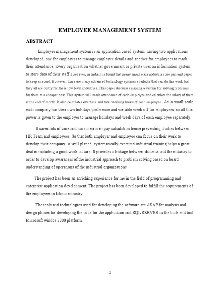 Employee Management System | PDF