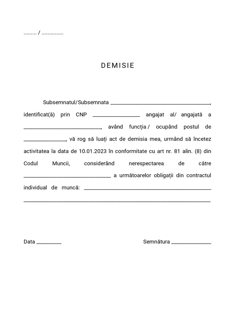 Model Demisie Fara Preaviz | PDF