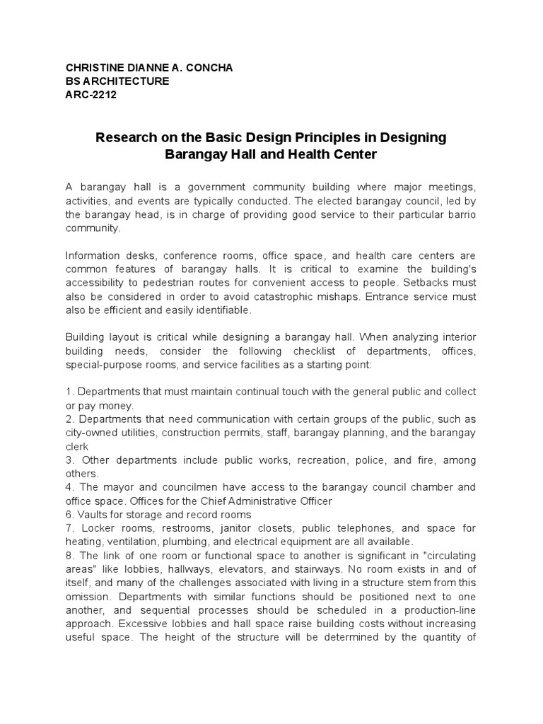 Optimizing Functionality and Efficiency in the Design of Barangay Halls ...