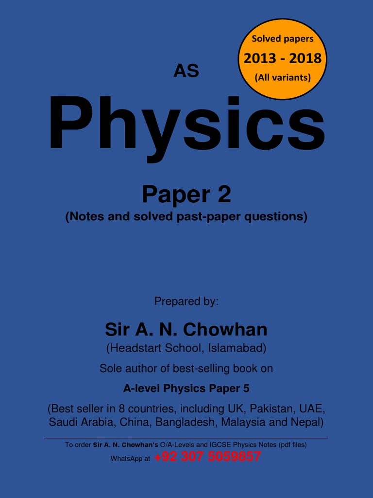 AS Physics First 6 Chapters - Solved | PDF | Euclidean Vector | Significant Figures