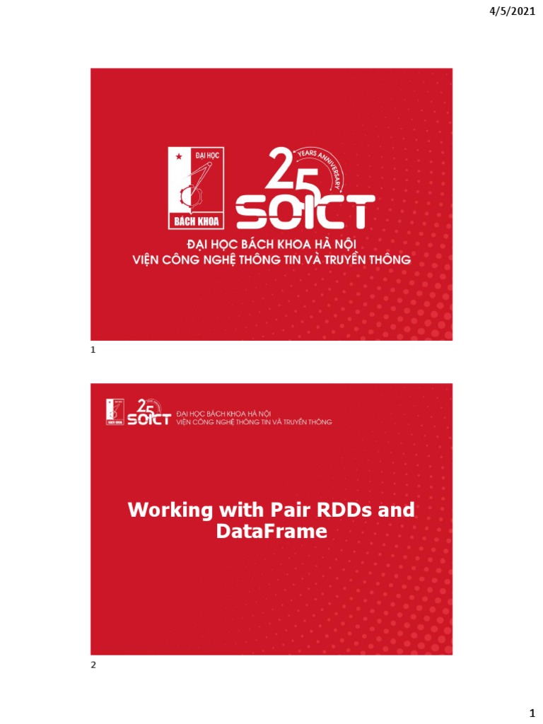 Lecture 4 - Pair RDD and DataFrame | PDF | Map Reduce | Apache Spark