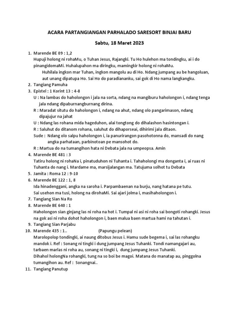 Doa dan Tangiang Partangiangan Batak | PDF