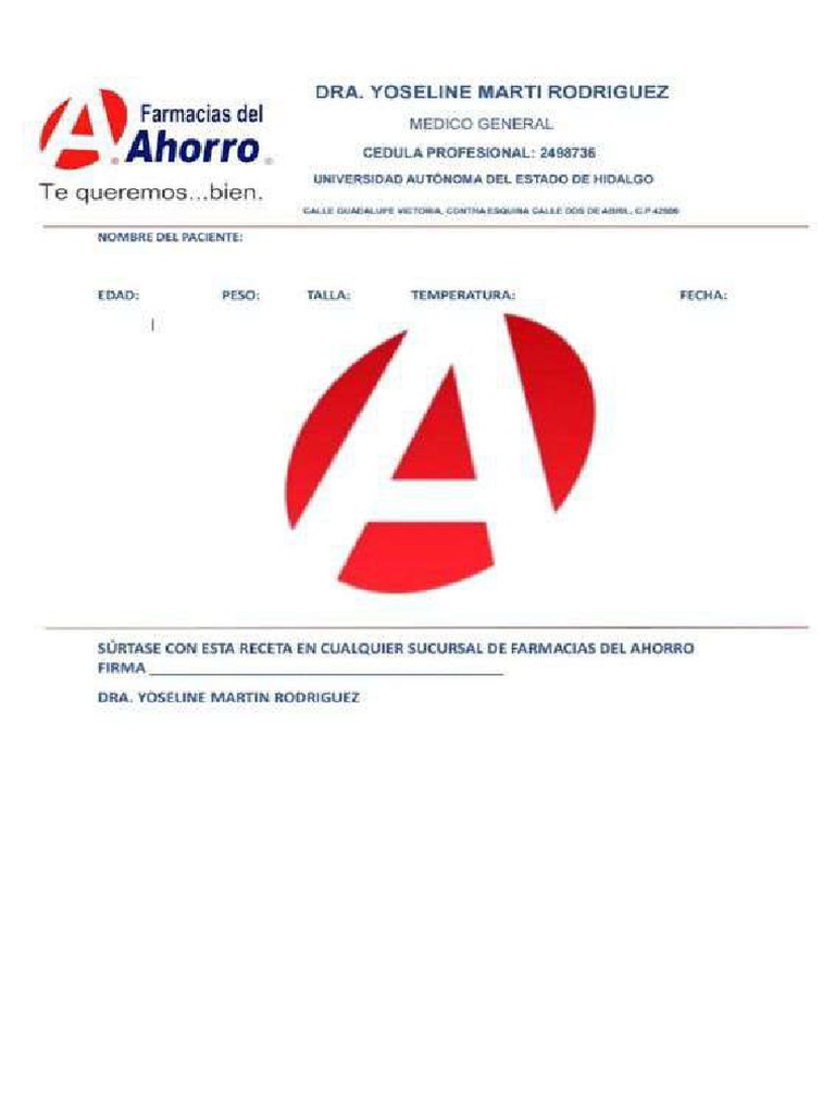 Receta Farmacia Del Ahorro | PDF