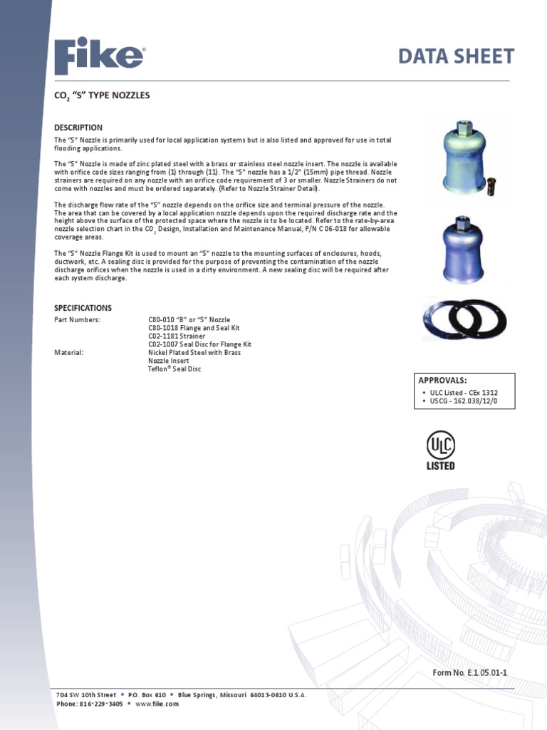 E.1.05.01 S Type Nozzles | PDF | Equipment | Civil Engineering