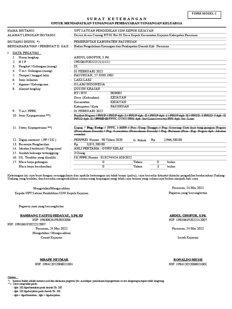 Form Model C | PDF