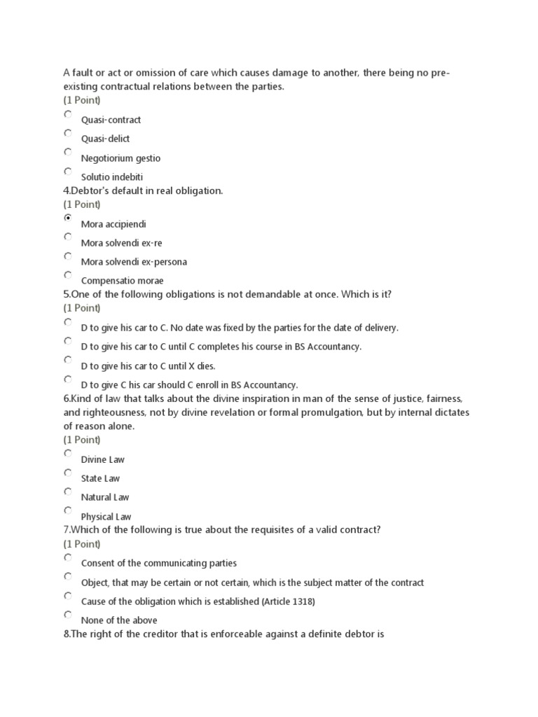 A Fault or Act or Omission of Care Which Causes Damage To Another | PDF ...