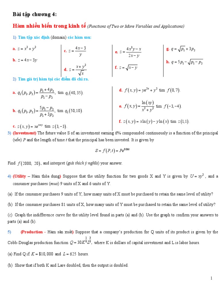 BT Chương 4 - TKT | PDF | Production Function | Profit (Economics)