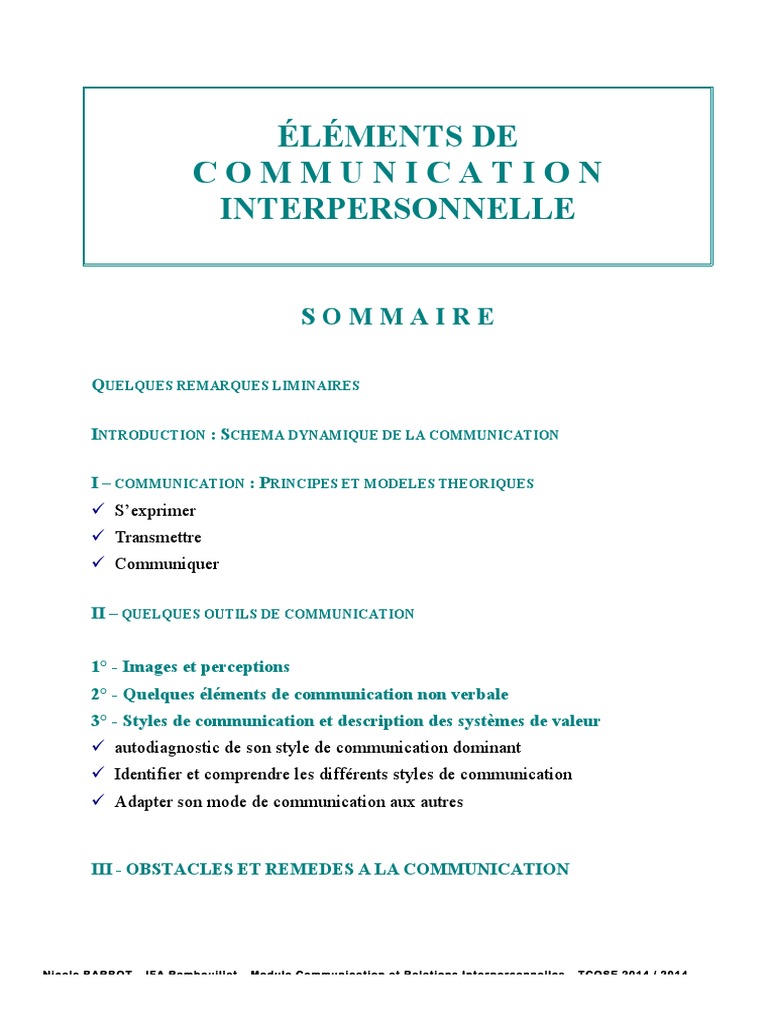 Outils et principes de communication efficace | PDF | la communication | Communication non verbale