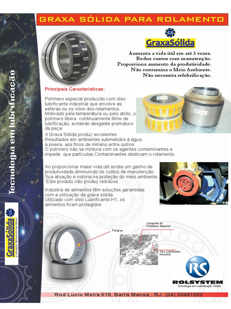 Graxa Solida para Rolamentos | PDF | Óleo de motor | Polímeros