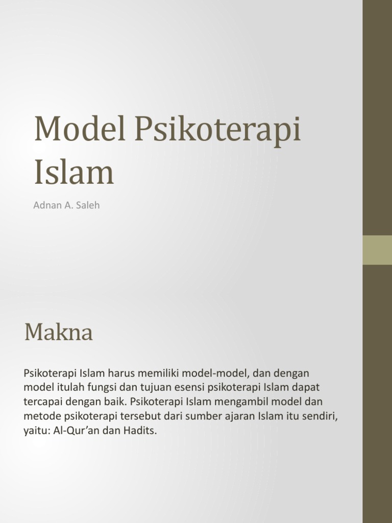 Model Psikoterapi dalam Islam | PDF