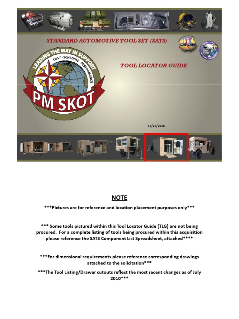 SATS Tool Locator Guide - 11.03.14 | PDF | Manufactured Goods | Equipment