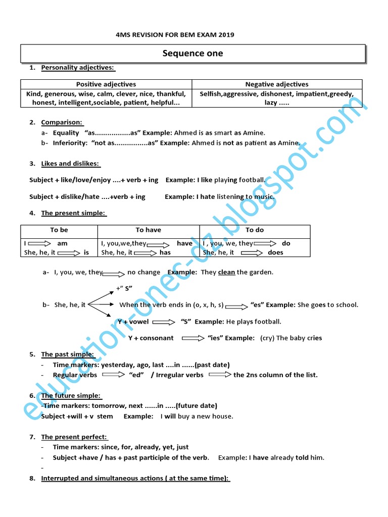 4MS Summary. All Sequences | PDF | Linguistics | Linguistic Morphology